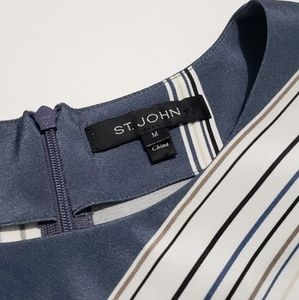 St. John | Tops | St John Satin Stripe Shell Silk Blend Tank Blouse ...